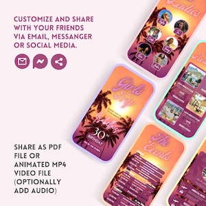 Girls Trip Itinerary Birthday Itinerary Template Weekend Invitation ...