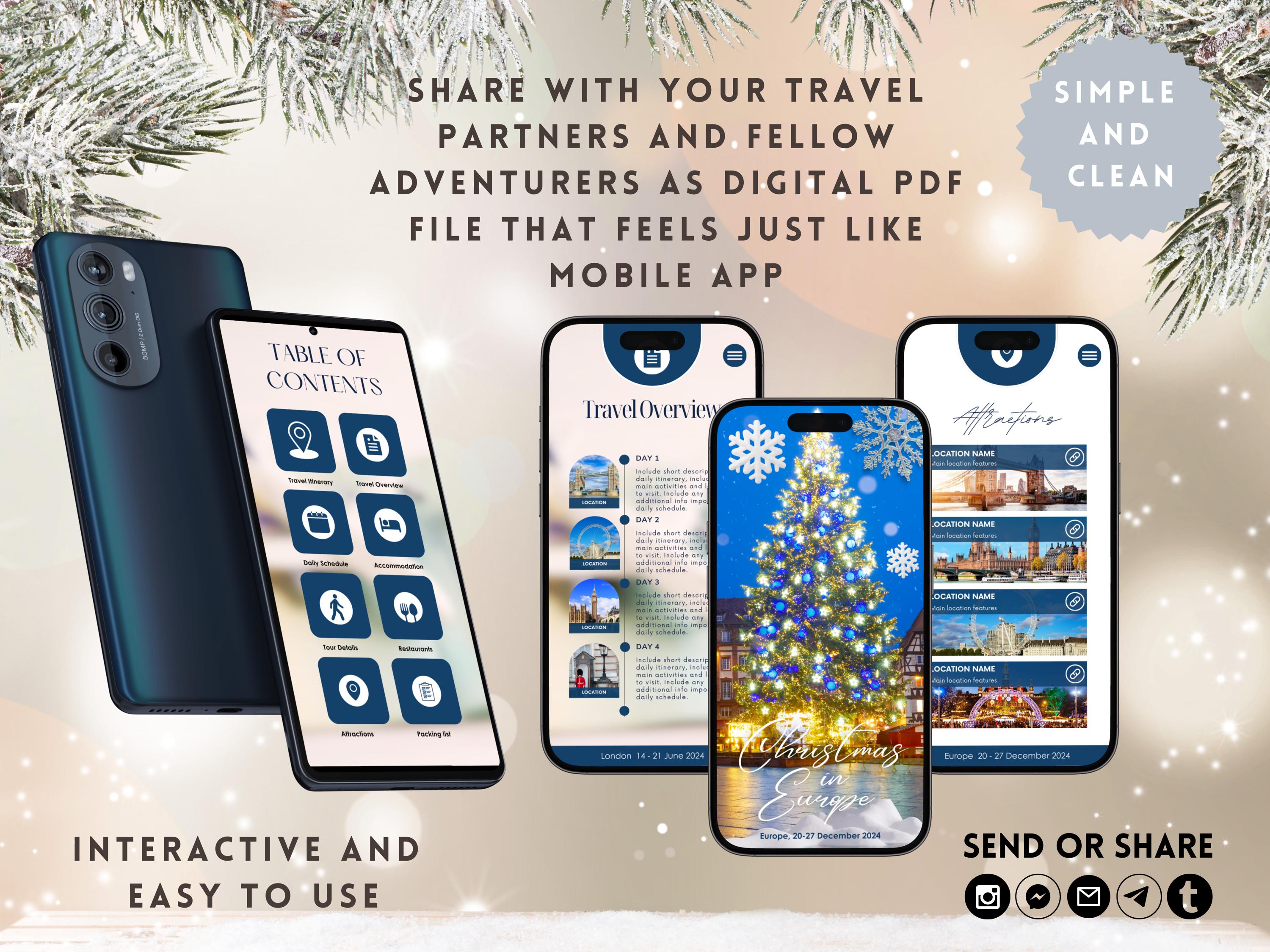 Christmas Vacation Itinerary Template Digital Europe Trip Planner ...