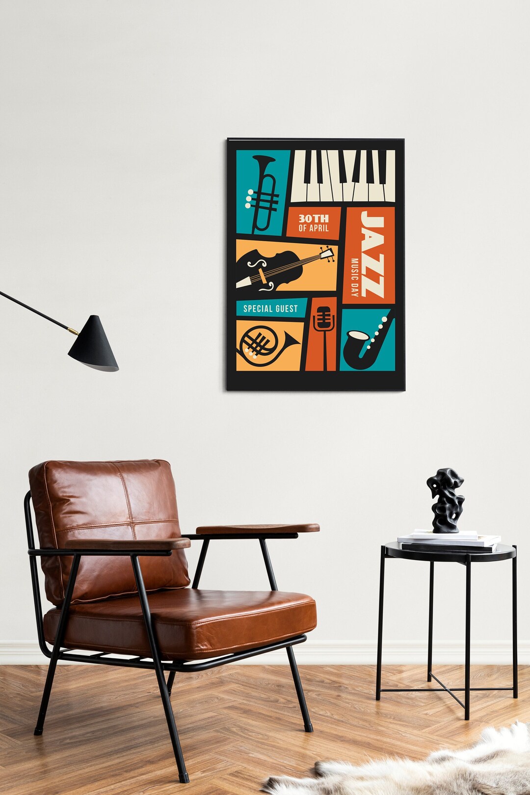 Jazz Festival Poster, Printable Vintage Wall Art, Colorful Jazz Poster ...