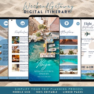 Weekend Getaway Itinerary Template Trip Planner Custom Mobile Travel ...