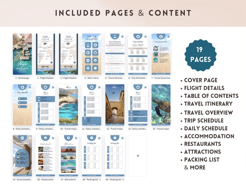 Weekend Getaway Itinerary Template Trip Planner Custom Mobile Travel ...