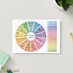 Vitamin Wheel Chart Printable Healthy Eating Reference Guide Essential ...