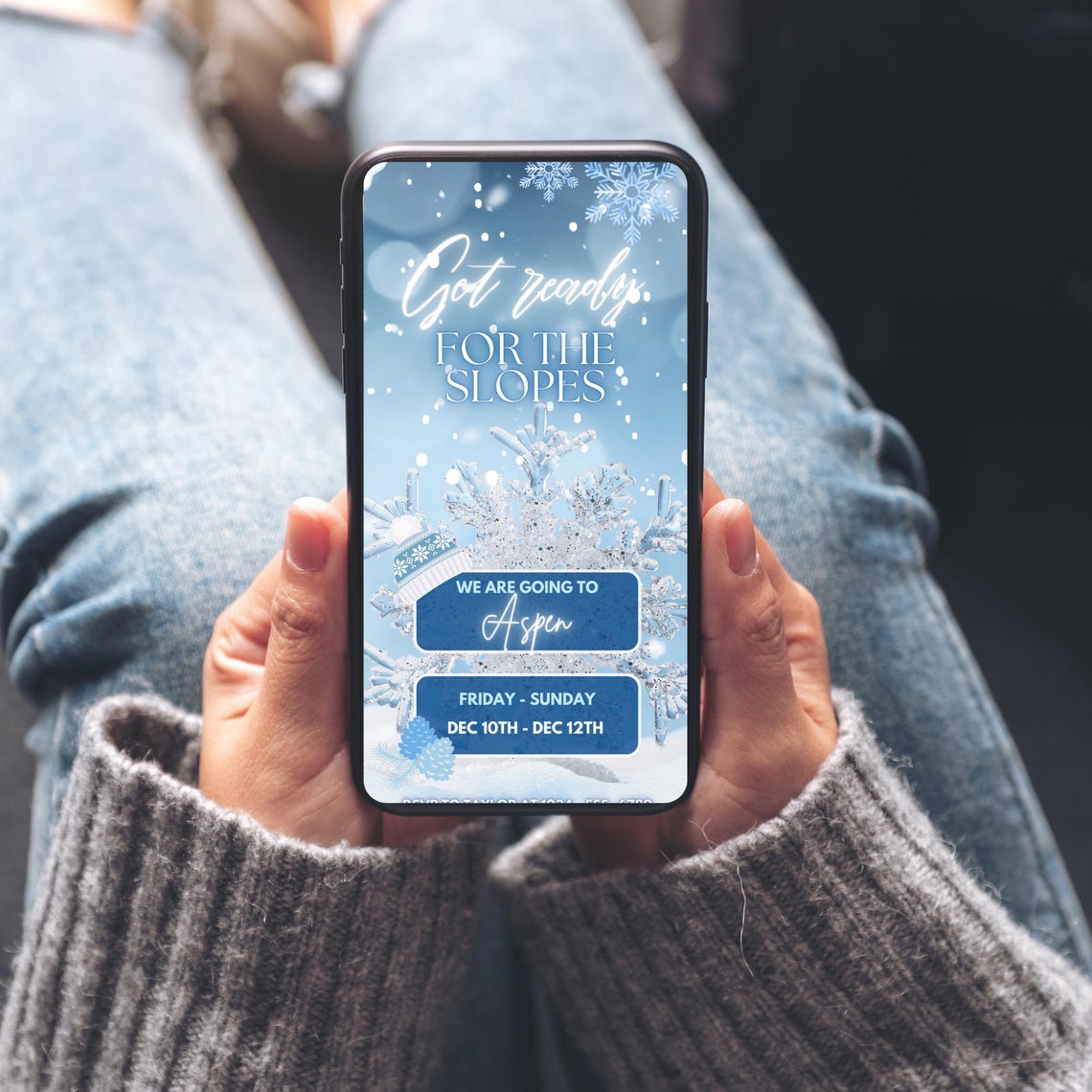 Winter Vacation Invitation Itinerary Template Ski Trip Digital Invite ...