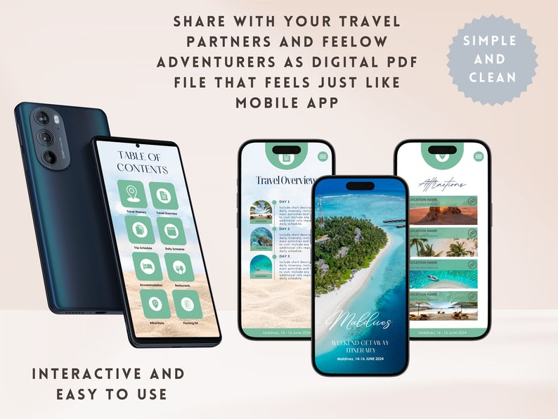 Travel Itinerary Template Canva Weekend Getaway Trip Planner Custom ...