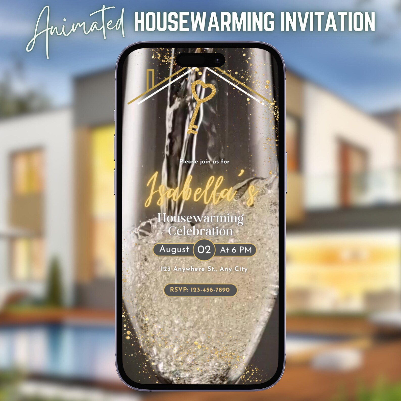Housewarming Party Invitation Digital Animated House Warming Invite New ...