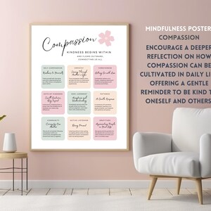 Compassion Motivational Poster Printable Mindfulness Home Decor School ...