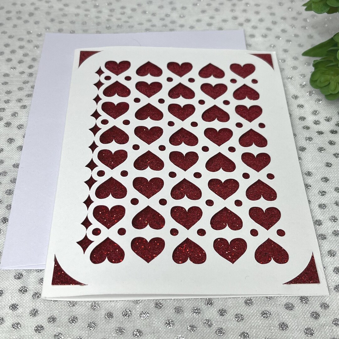 Glitter Heart Card - Love - Etsy