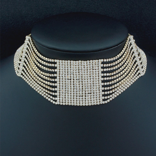Rhinestone Choker - Etsy