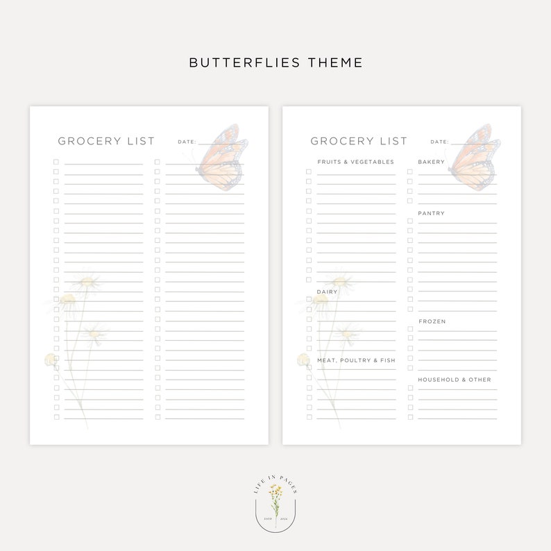 Grocery List Bundle Printable Grocery List Digital Grocery List A5 A4 ...