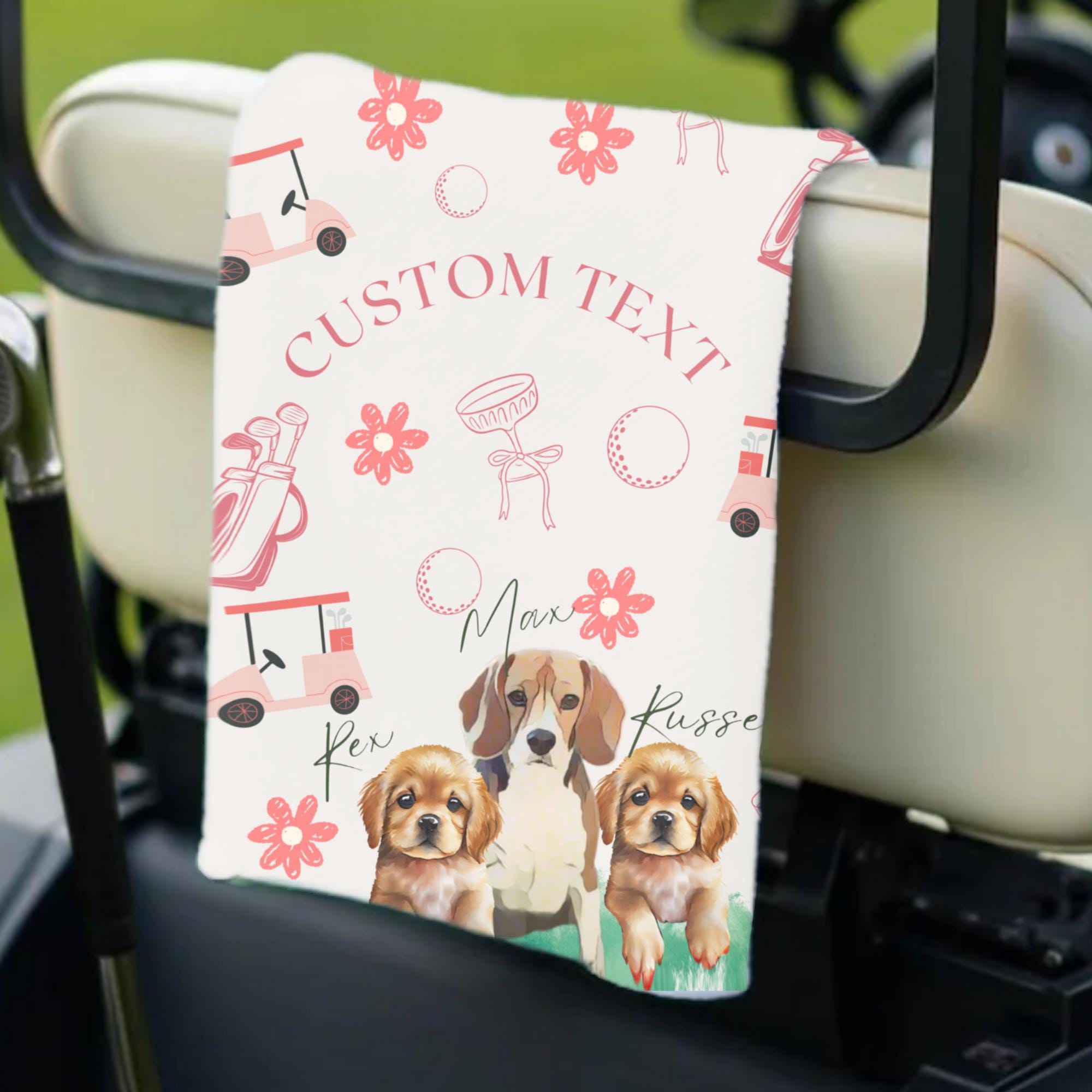 Custom Pet Golf Towel Using Pet Photo + Pet Name Personalized Dog Golf ...