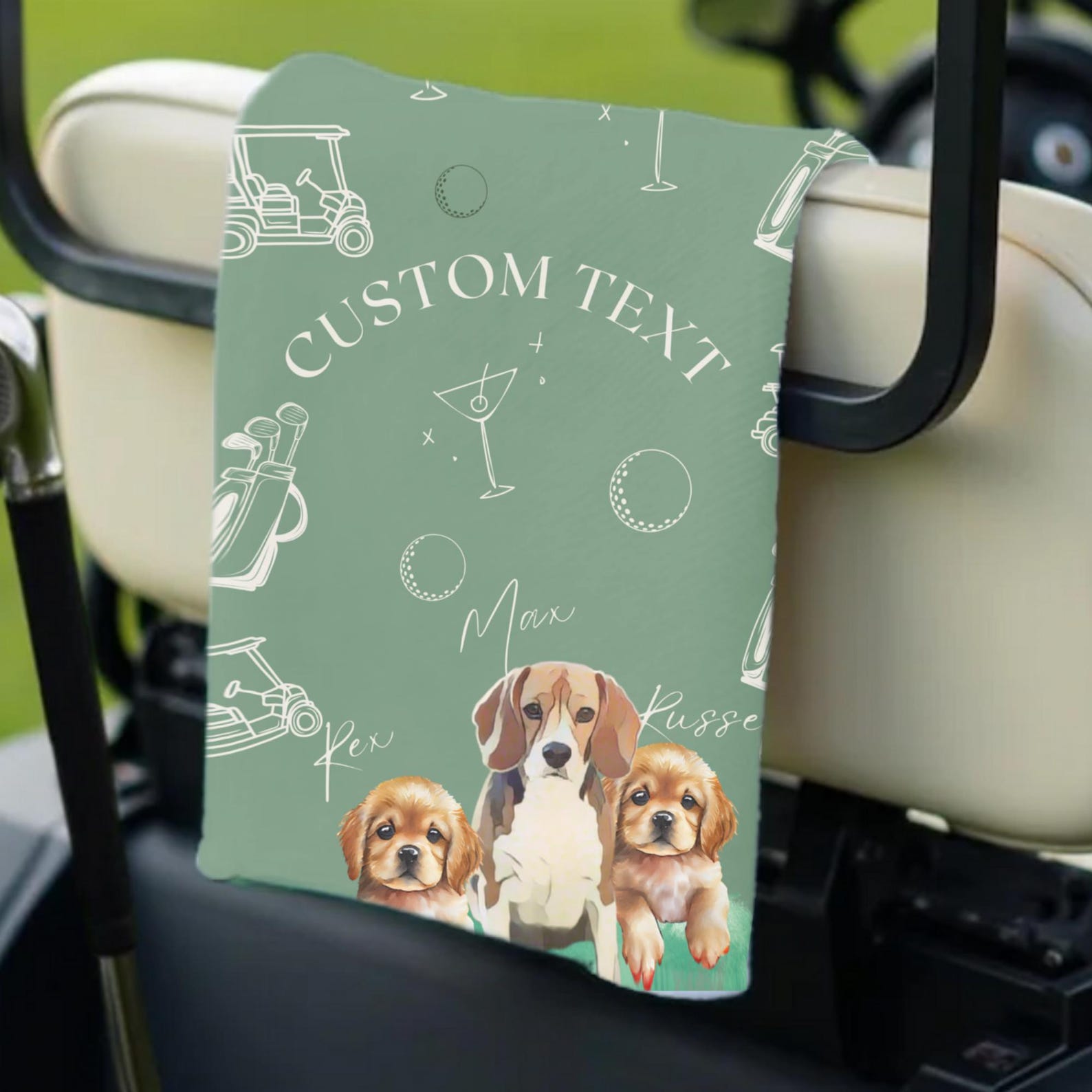 Custom Pet Golf Towel Using Pet Photo + Pet Name Personalized Dog Golf ...
