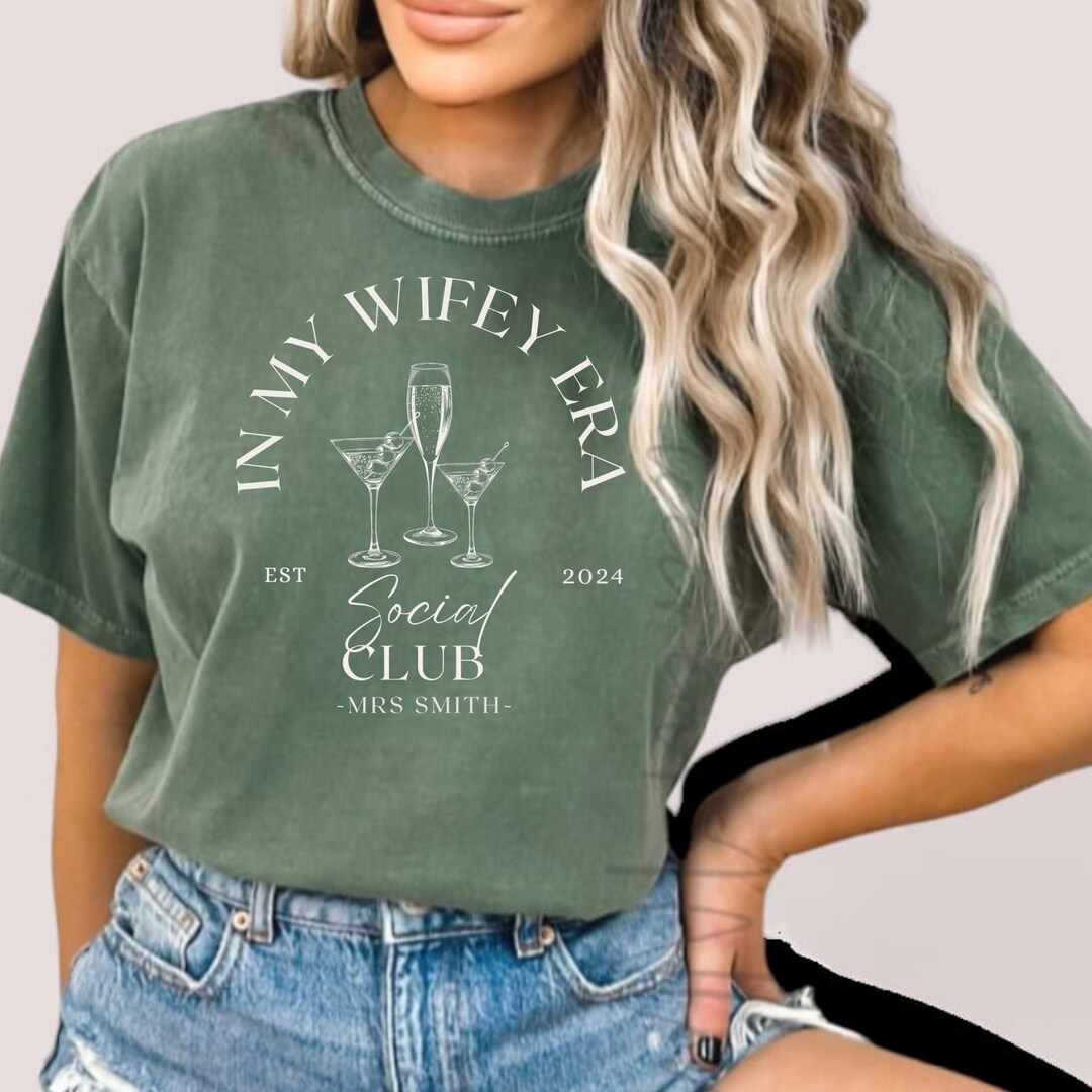 Comfort Colors® in My Wifey Era Shirt, Custom Wifey Shirt, Wedding Gifts, Engagement Gift, Bride ...