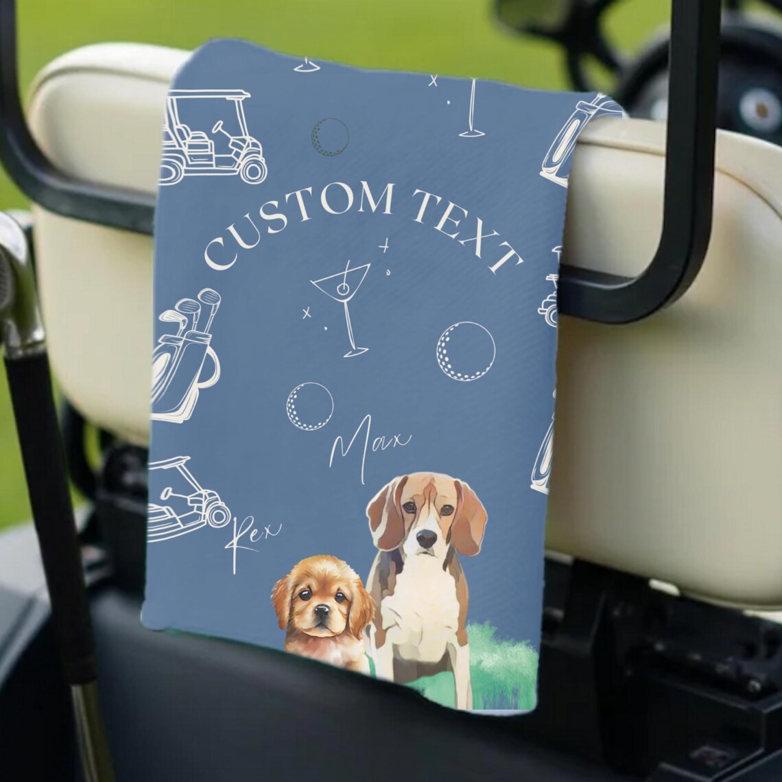 Custom Pet Golf Towel Using Pet Photo + Pet Name Personalized Dog Golf Towels Custom Cat Golf ...