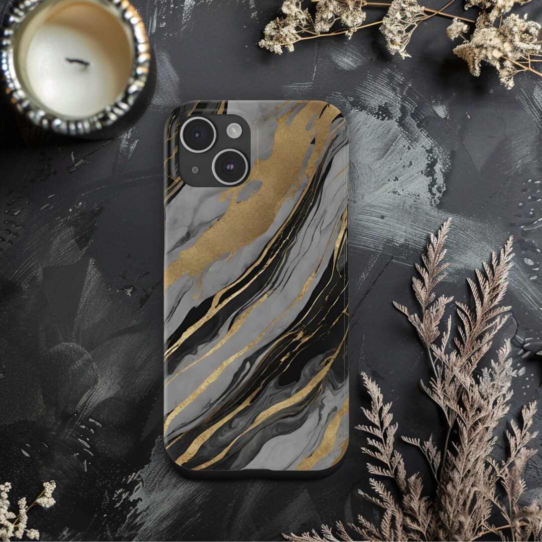 Black Marble Pattern Phone Case Slim Case iPhone Case 15 Pro Max 14 13 ...