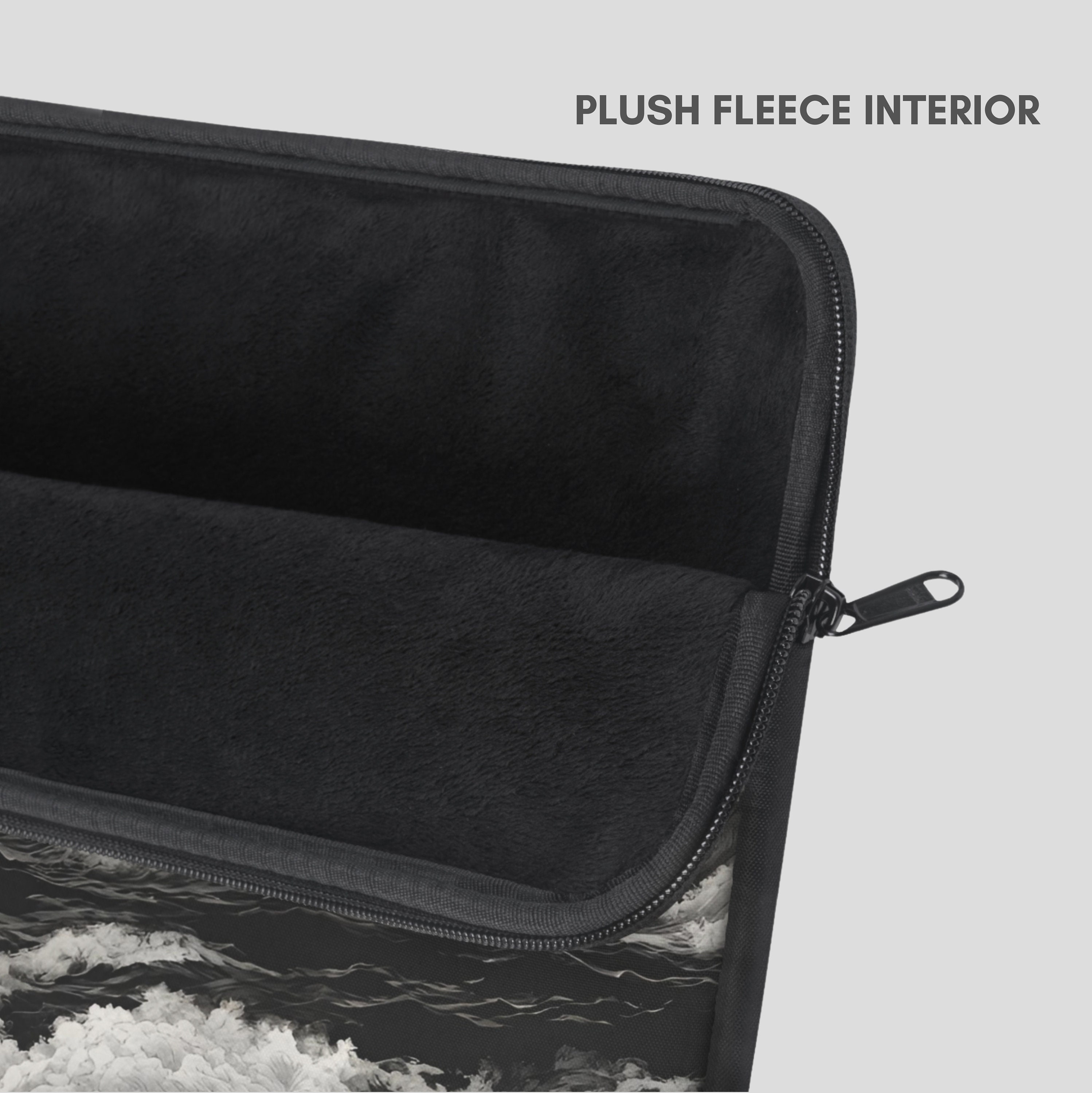 Smoke Black White Gray Abstract Design Laptop Sleeve Dark Colored Goth ...