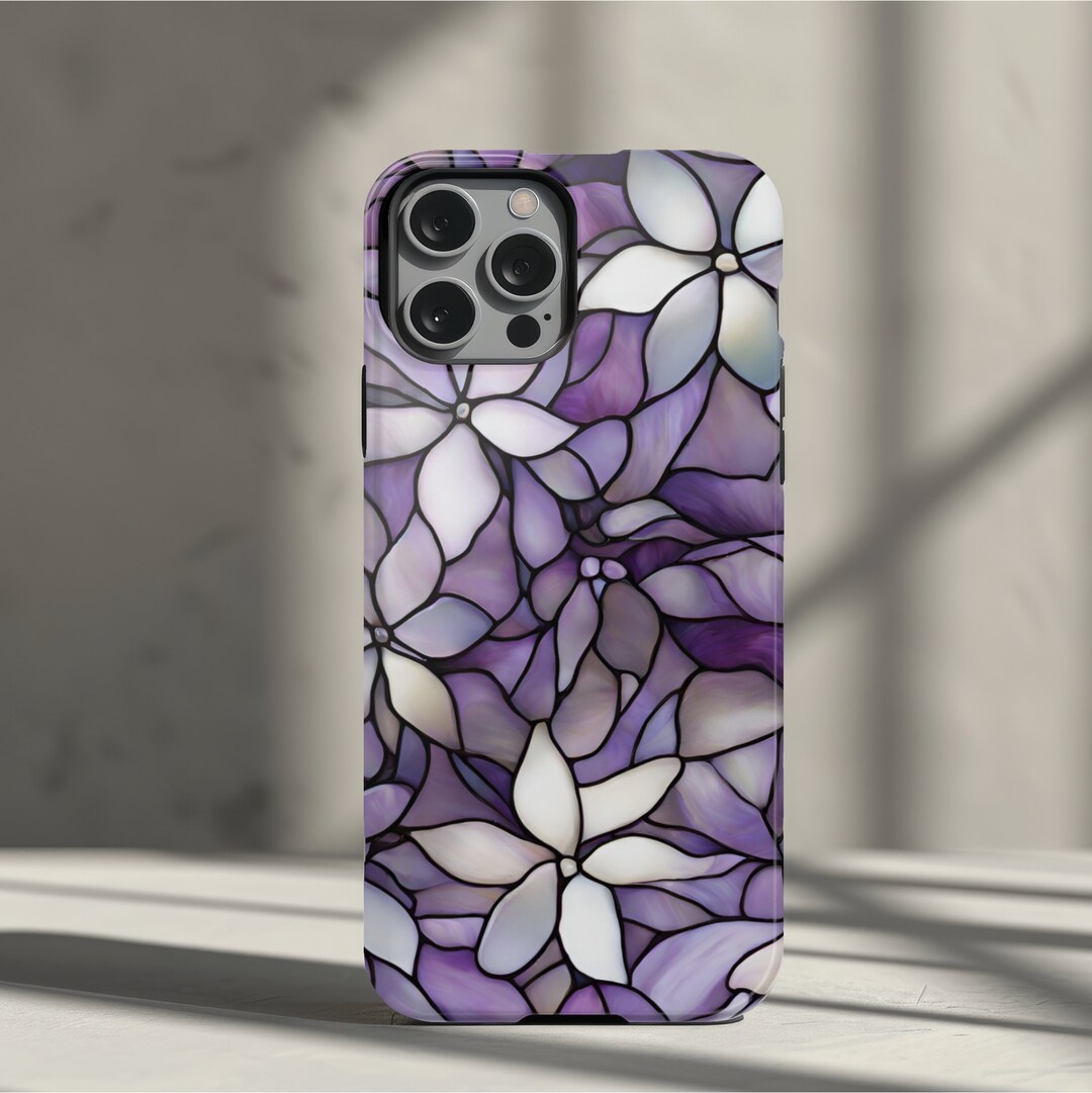 Stained Glass Lilac Bloom Phone Case Tough Phone Case iPhone Case 15 ...