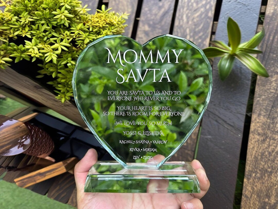 Custom Heart Crystal Plaque, Crystal Memorials Plaque, Crystal ...