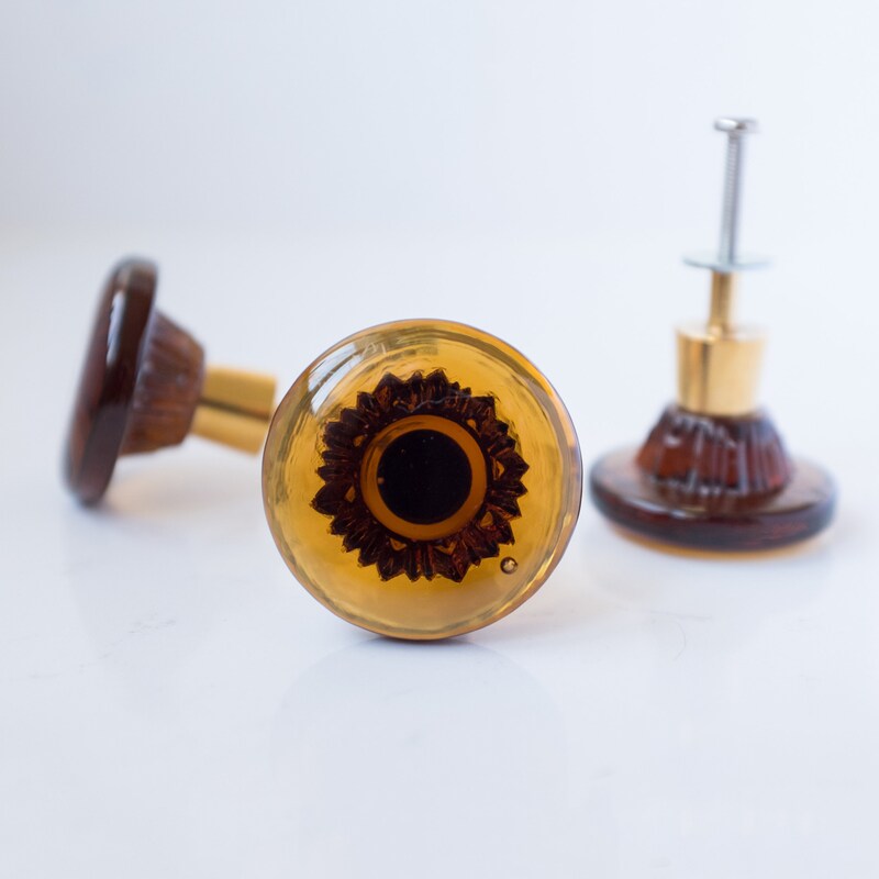Amber Glass Knobs - Etsy