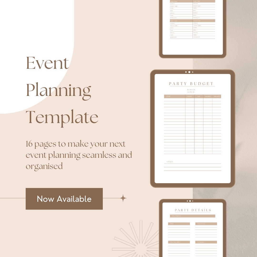 Party Planner | Printable Planner | Event Planner | Event Planning ...