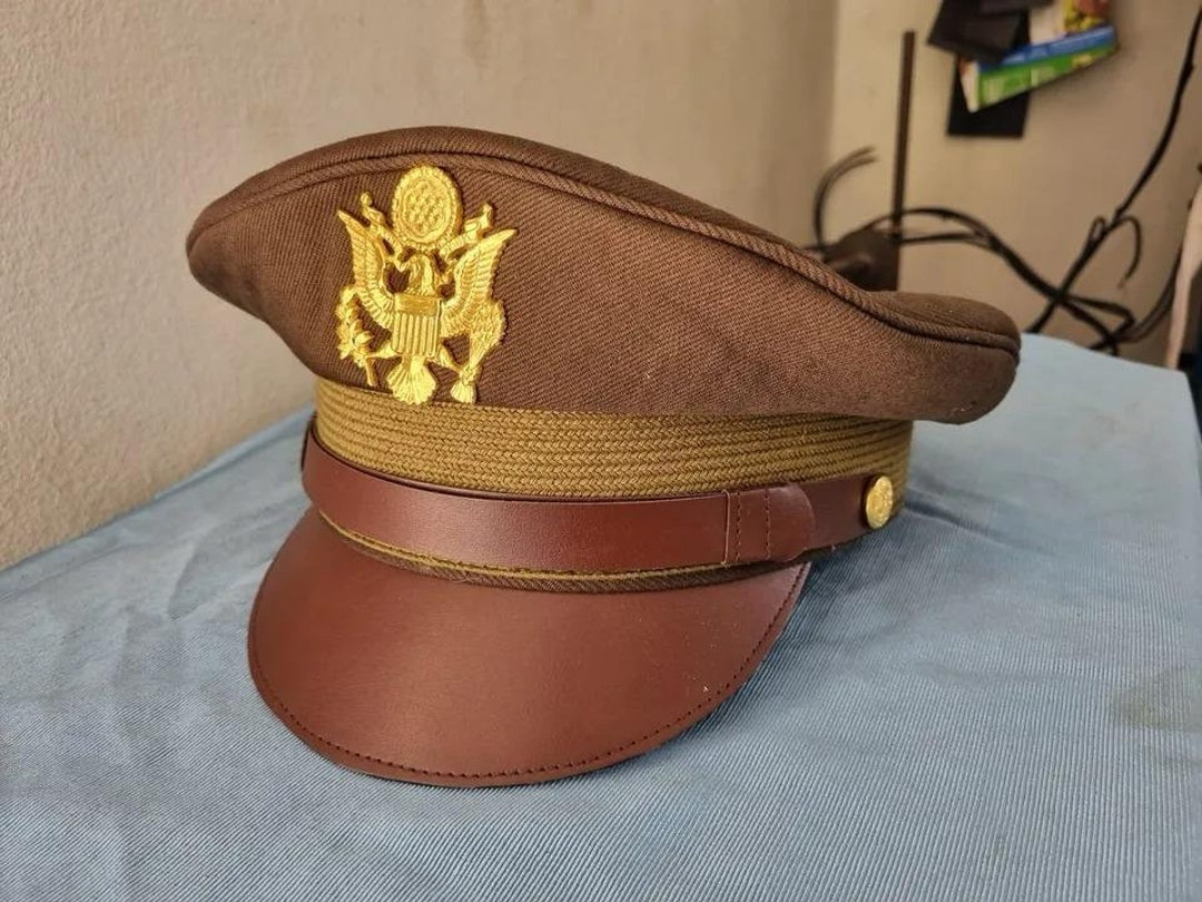 WW2 USAAF US Army Officers Uniform Visor Hat Crusher Cap All Sizes free ...