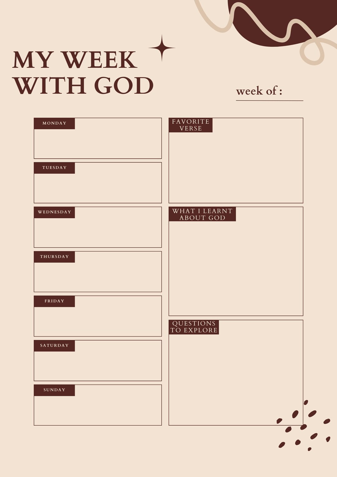 My Week With God Bible Tracker - Etsy