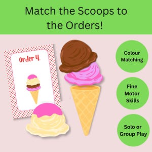 Build an Ice Cream Game Printable | Digital Colour Matching Activity ...