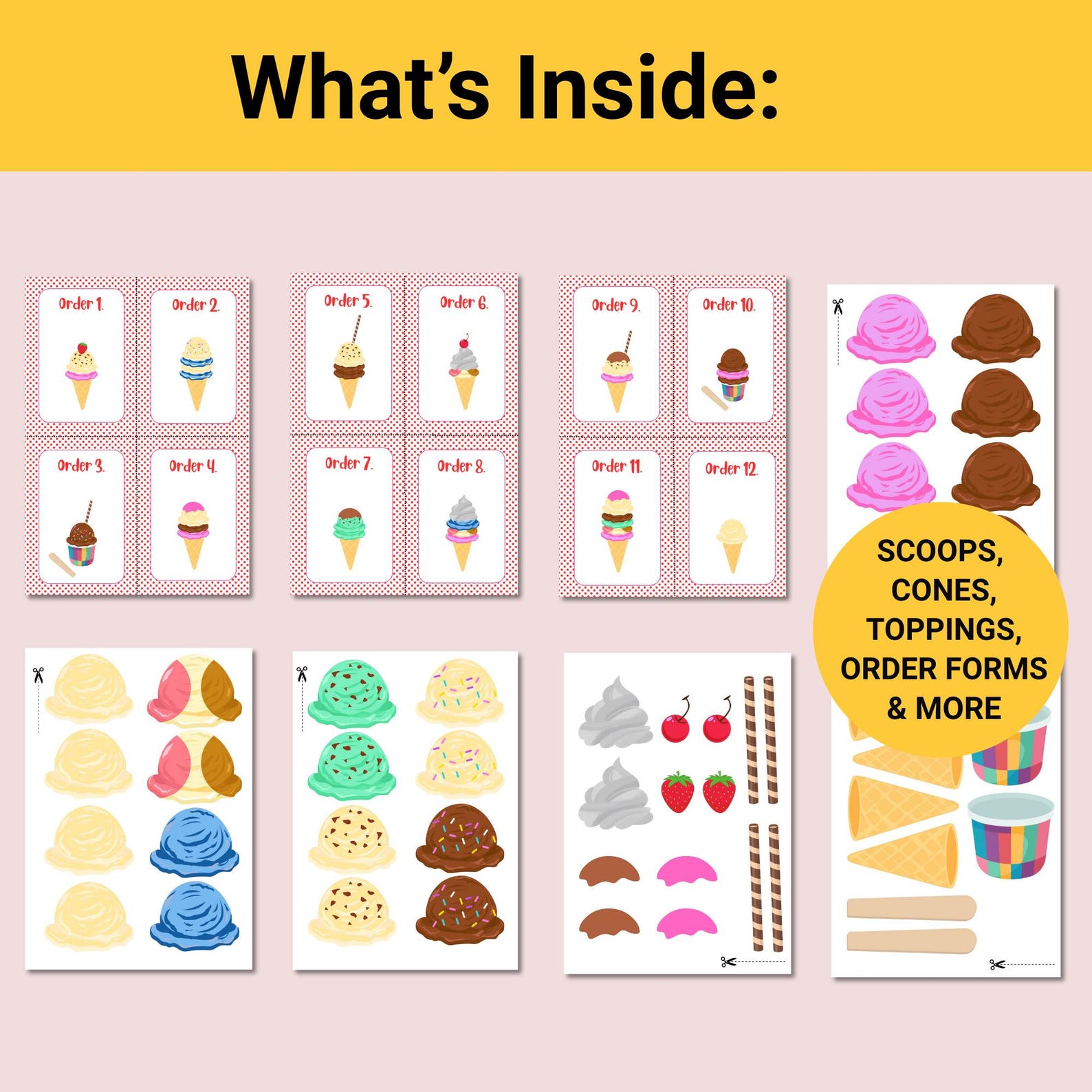 Build an Ice Cream Game Printable | Digital Colour Matching Activity ...