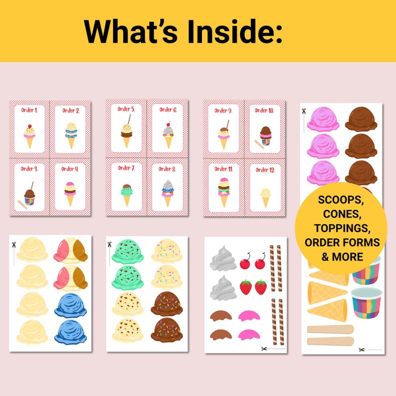 Build an Ice Cream Game Printable | Digital Colour Matching Activity ...
