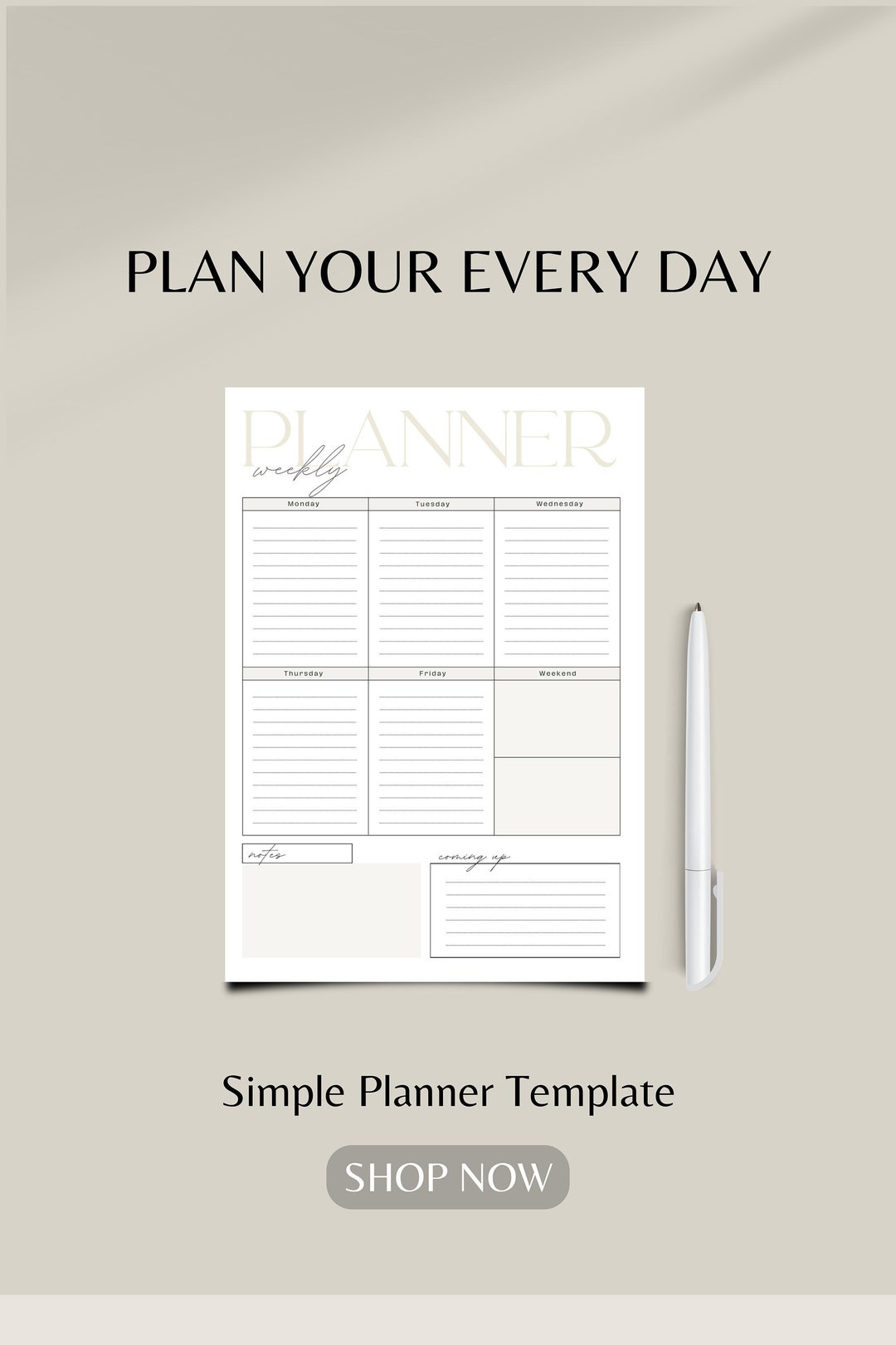 Modern Weekly Planner Printable & Aesthetic - Etsy