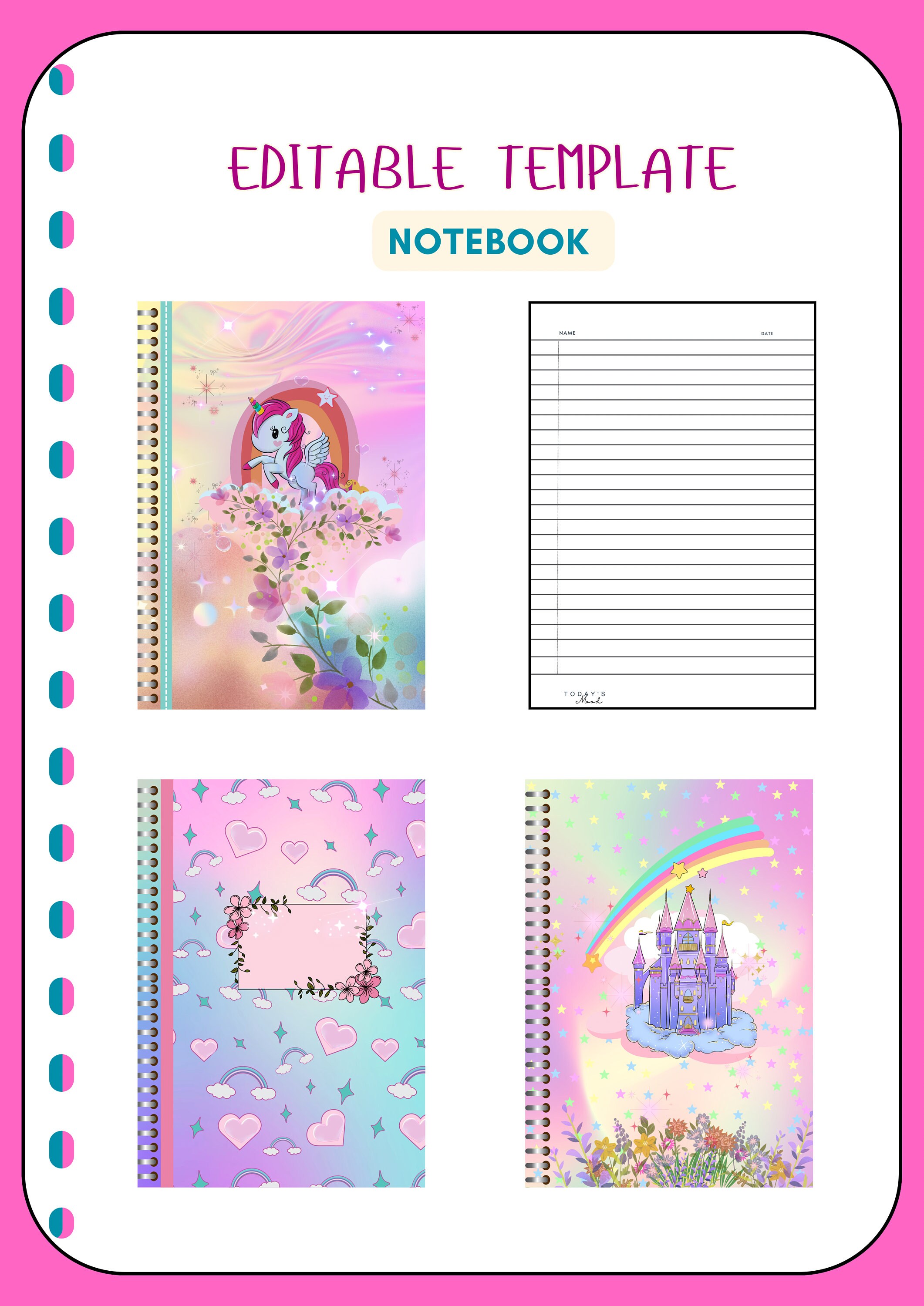 10 Cute Unicorn Notebook Cover Perfect for Your Style Notebook Rainbow ...