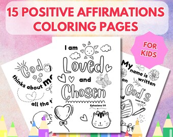 20 Biblical Affirmation Colouring Pages for Kids Printable Affirmation ...