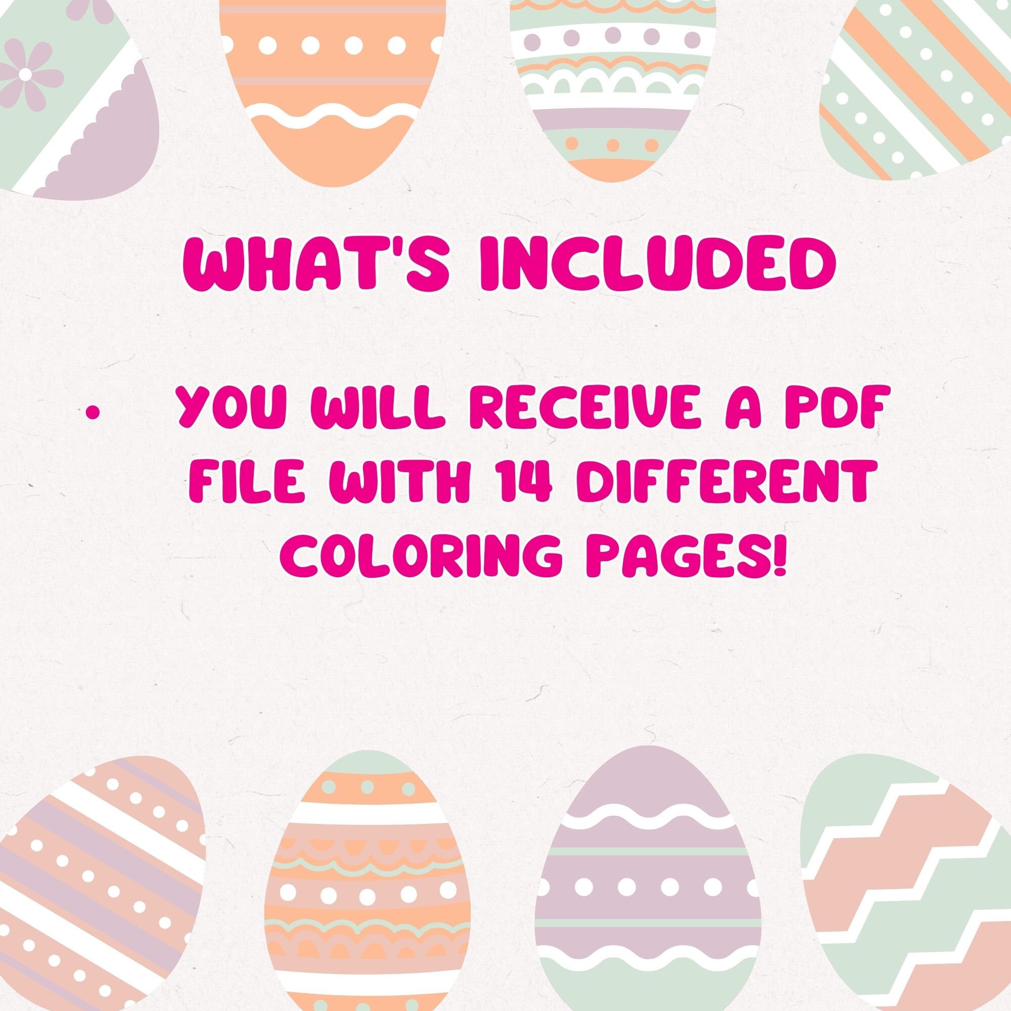 Easter Coloring Page Set, Instant Download, Easter Springtime Kids ...