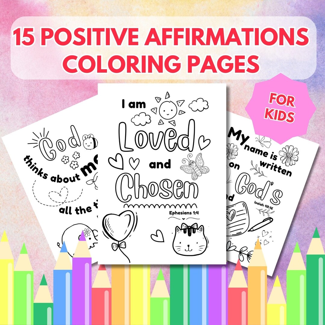15 Biblical Affirmation Coloring Pages for Kids | Printable Affirmation ...