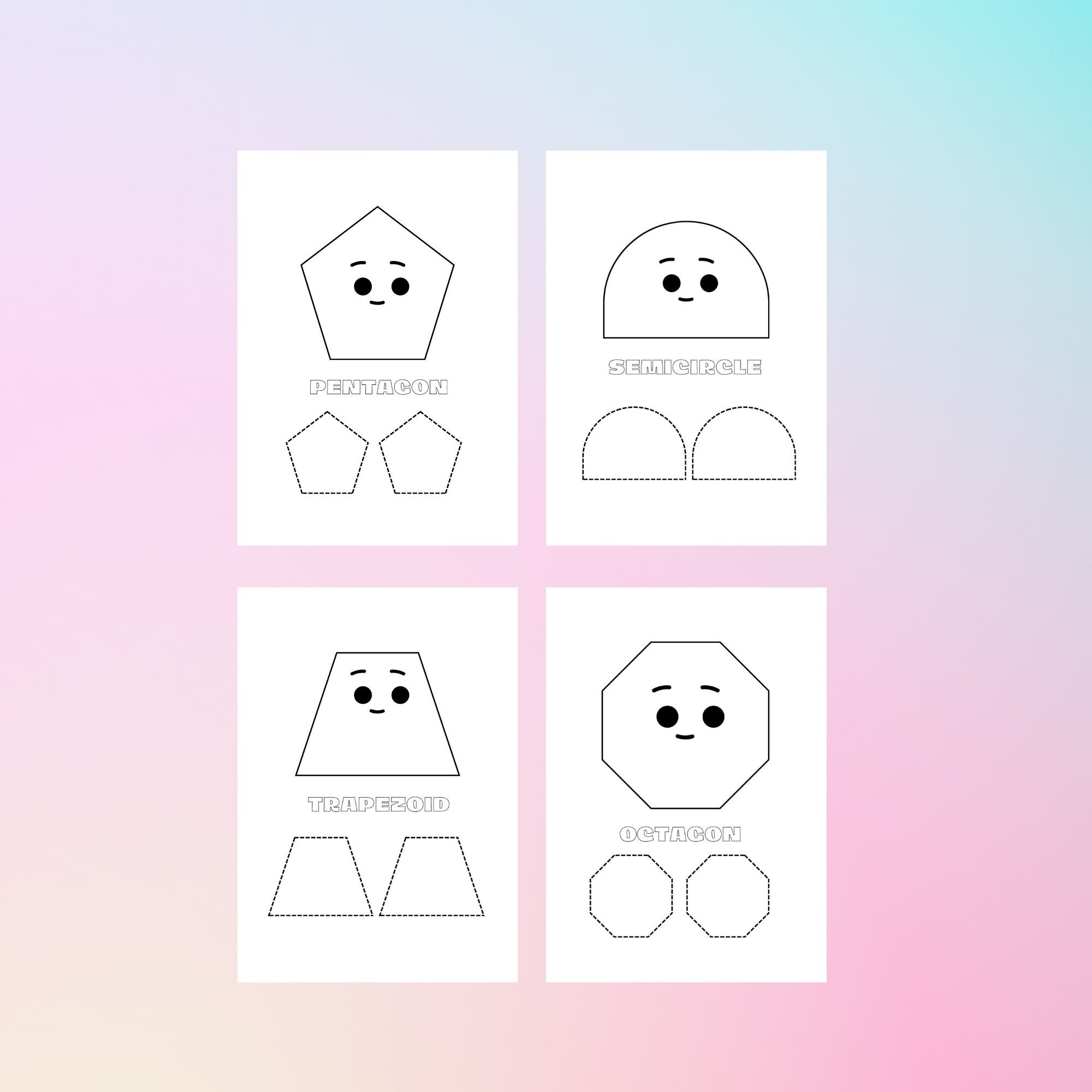 Shapes Printable, Coloring Pages, Worksheets for Kids, Kindergarten ...