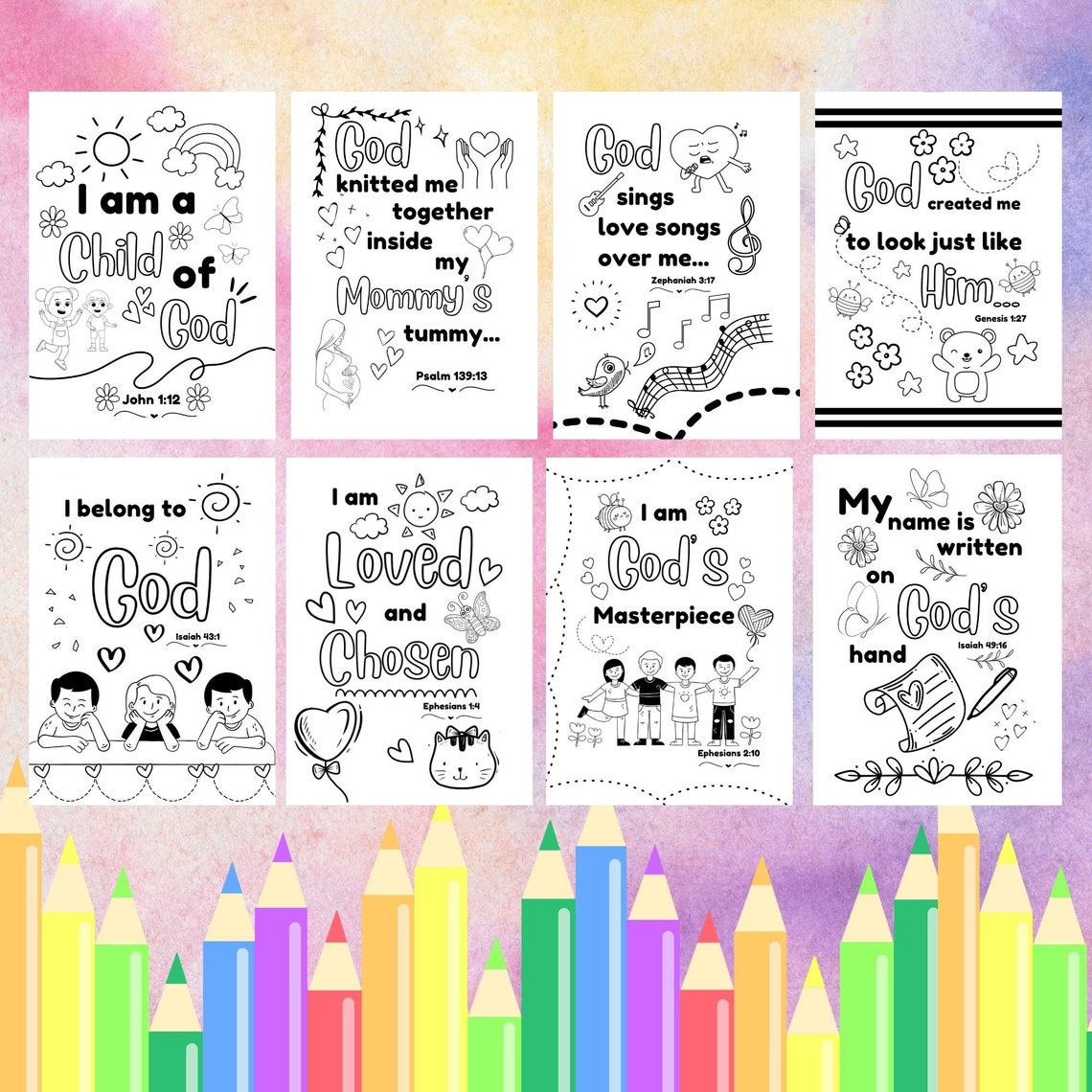15 Biblical Affirmation Coloring Pages for Kids | Printable Affirmation ...