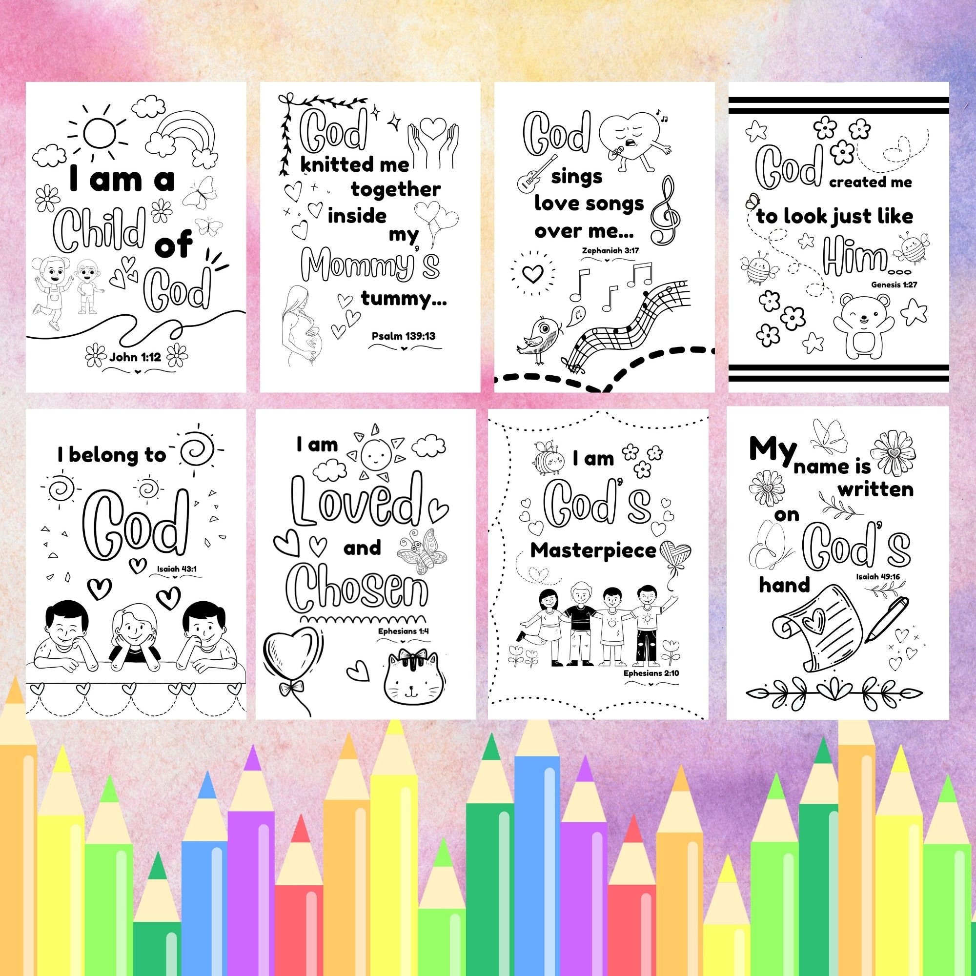 15 Biblical Affirmation Coloring Pages for Kids | Printable Affirmation ...