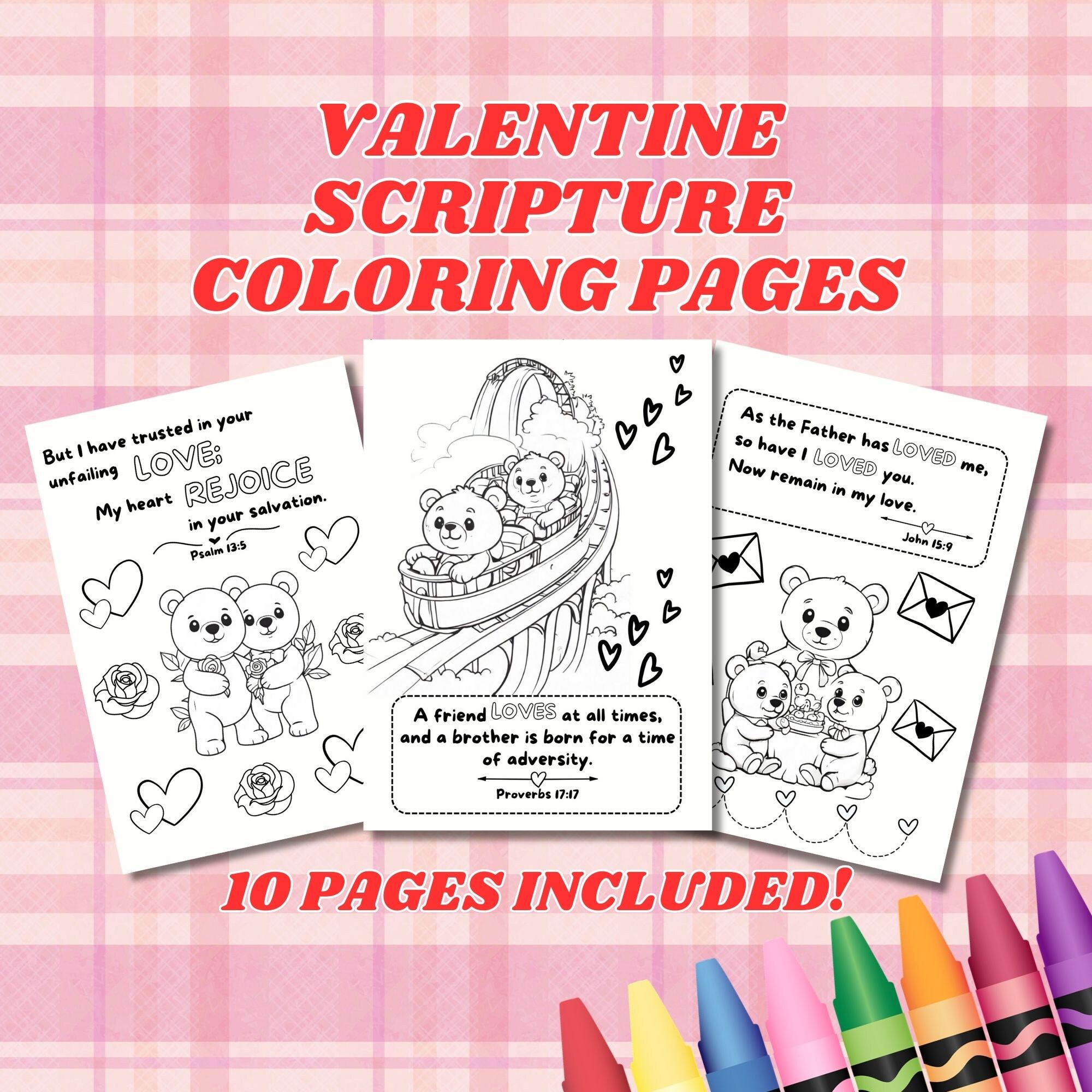 Valentines Day Scripture Coloring Pages Kids Adults, Valentines Day ...
