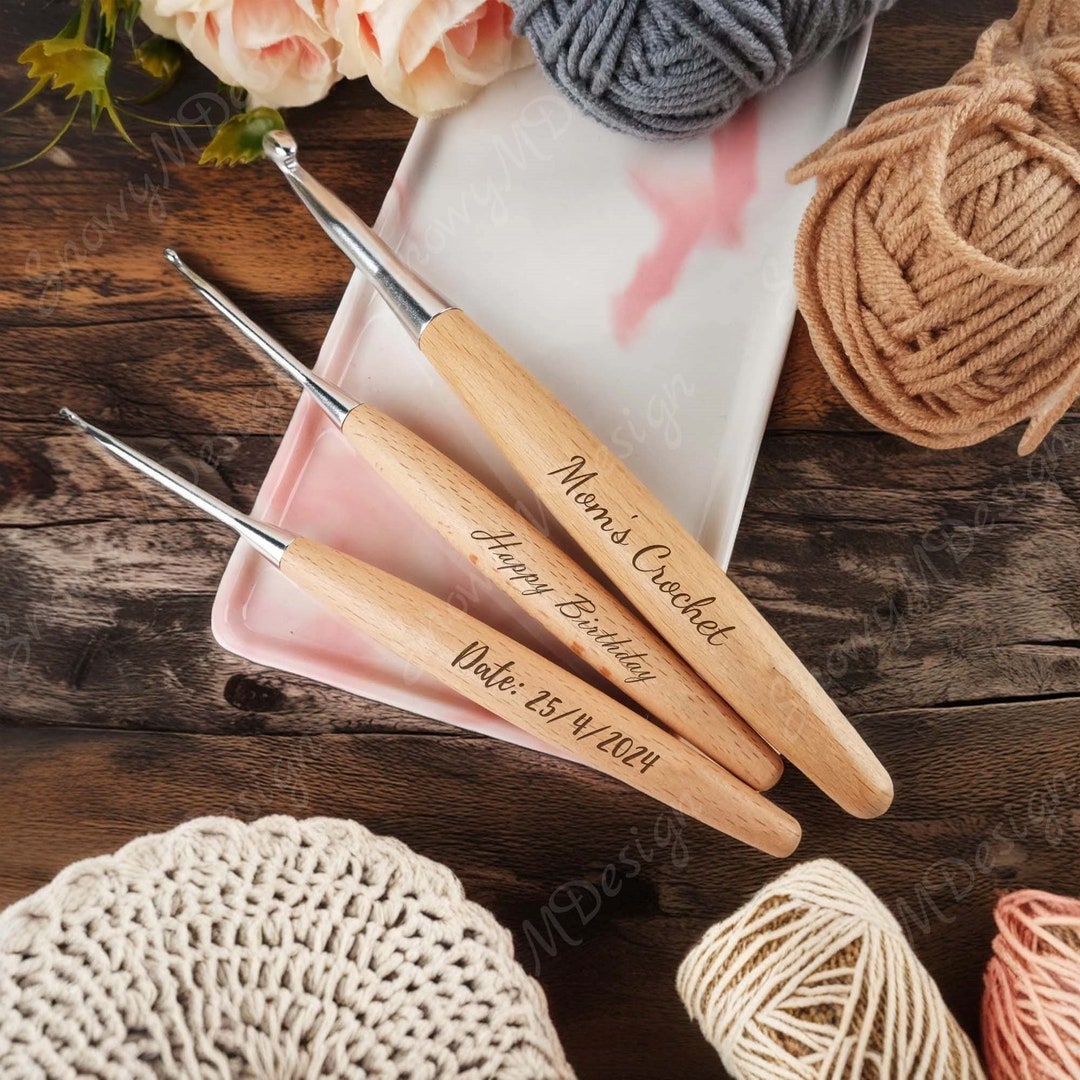 Personalized Name Crochet Hook,customized Bamboo Handle Crochet Hook ...