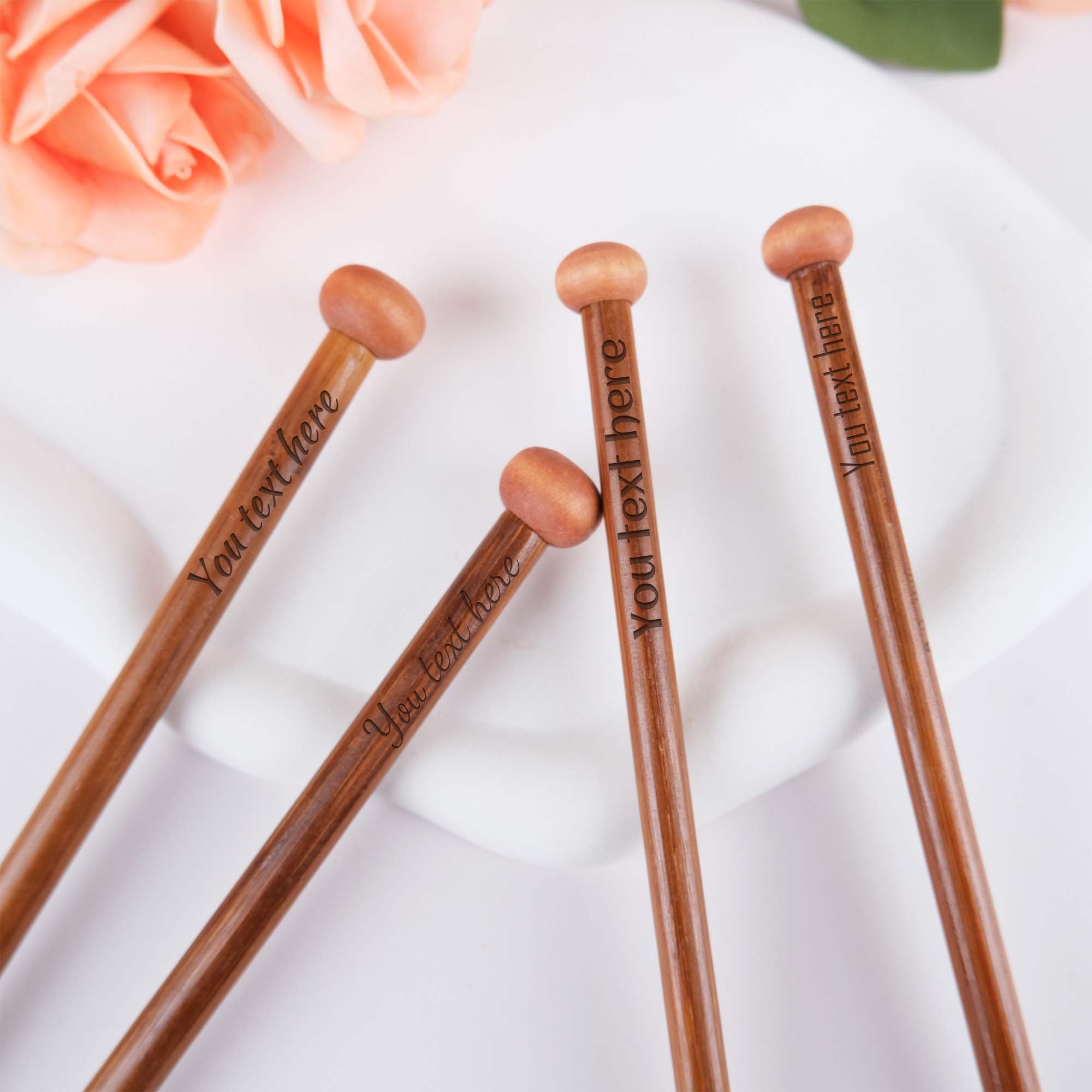 Personalized Engraved Bamboo Knitting Needles, Custom Carved Hook ...