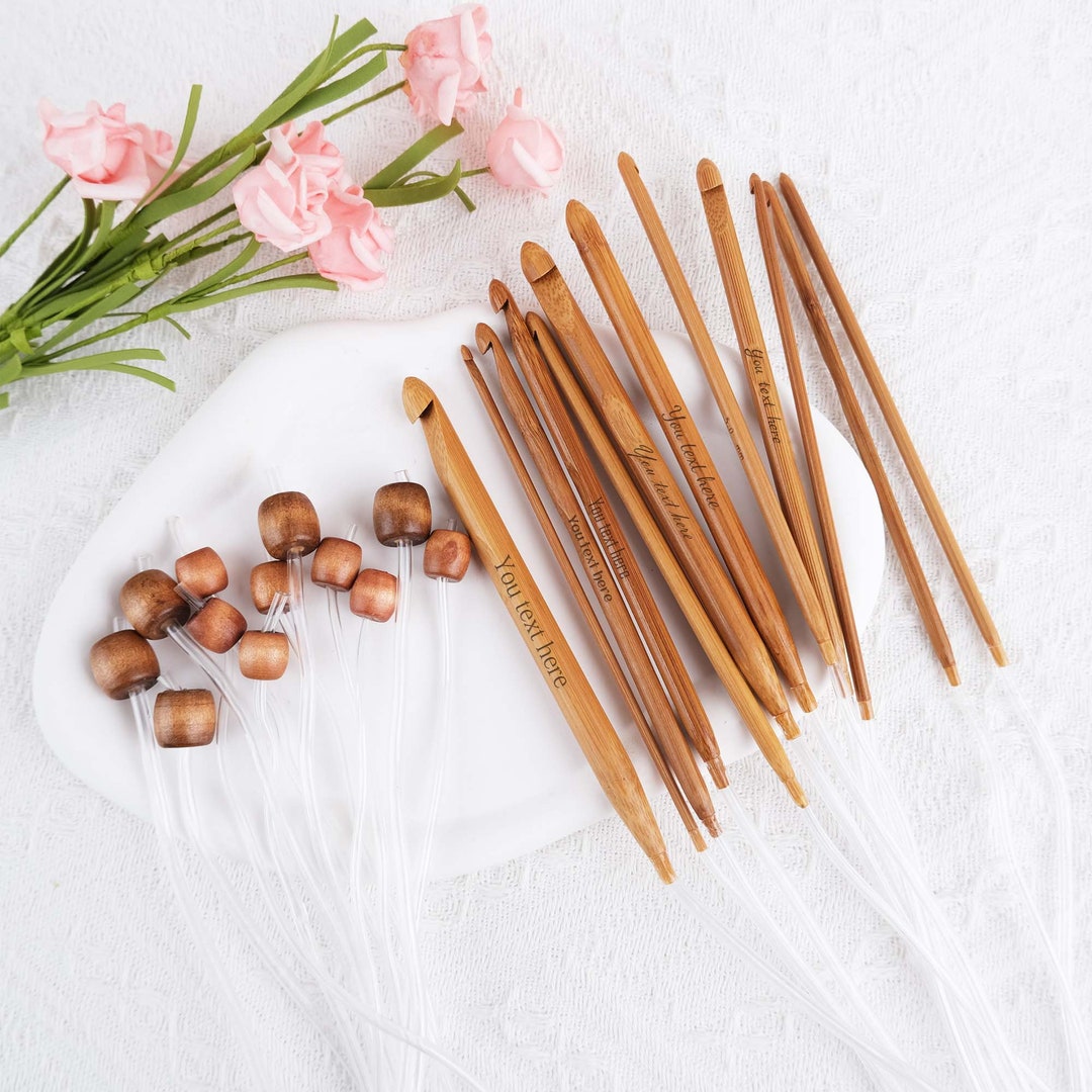 Personalized Wooden Crochet Hook, Bamboo Fixed Circle Crochet Hook ...