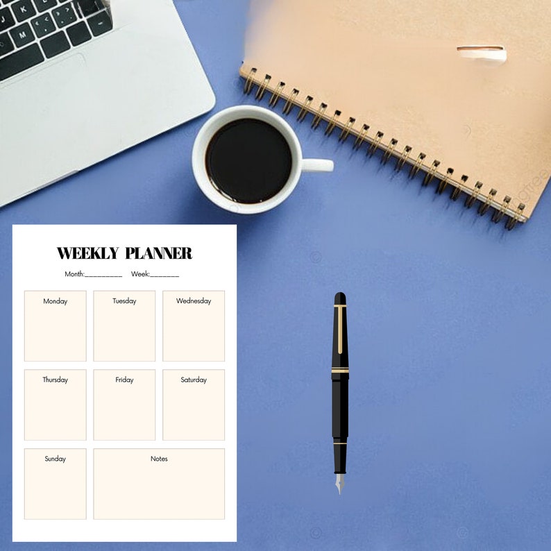 Weekly Planner Printable Landscape, Minimalist Weekly Schedule, Week at ...