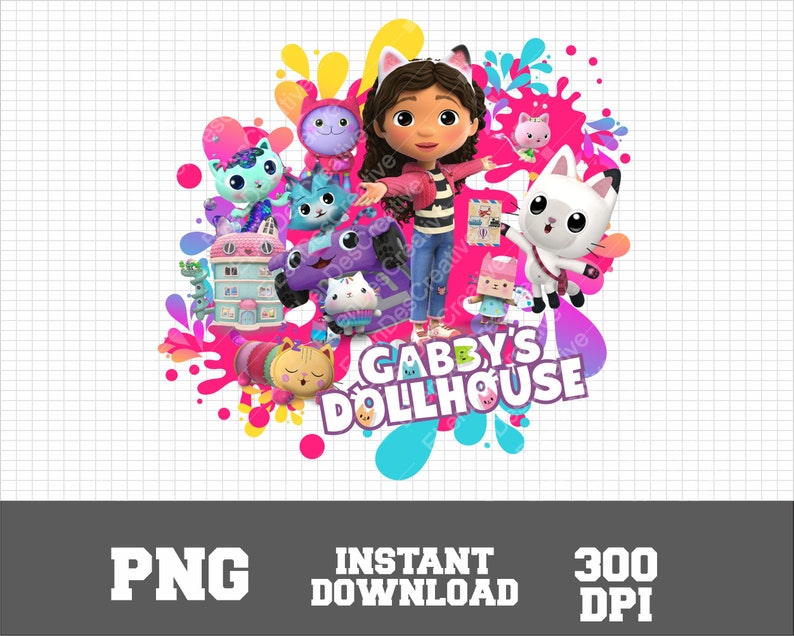 Gabbys Dollhouse PNG, Gabbys Birthday Invitation, Gabbys Svg Bundle ...