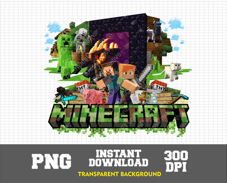 Minecraft Png Creeper Gaming Clipart Digital Minecraft Sticker ...