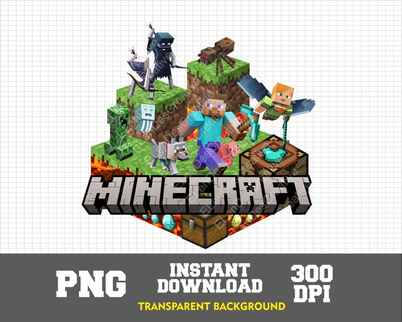 Minecraft Png Creeper Gaming Clipart Digital Minecraft Sticker ...