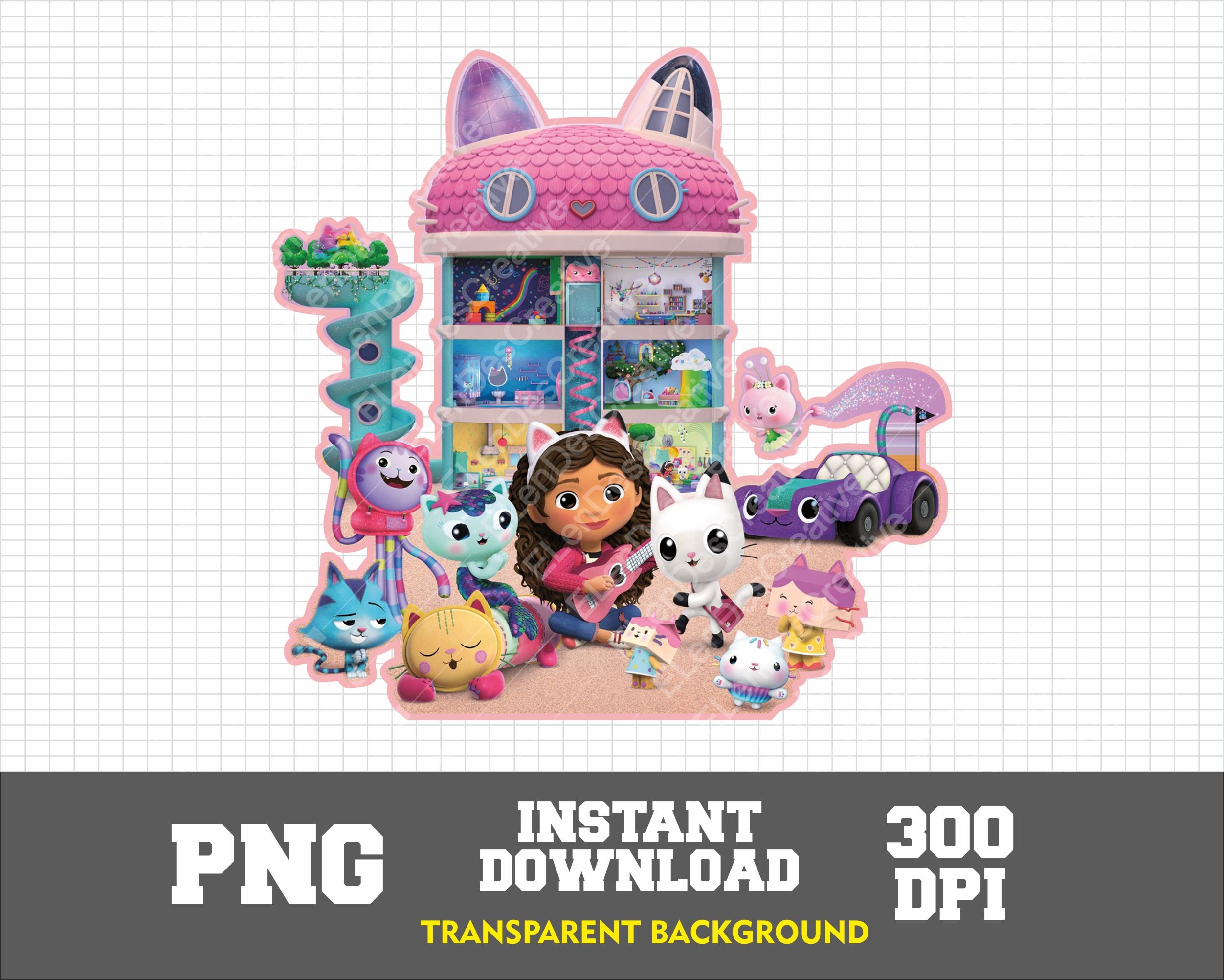Gabbys Dollhouse PNG, Gabbys Birthday Invitation, Gabbys Svg Bundle ...