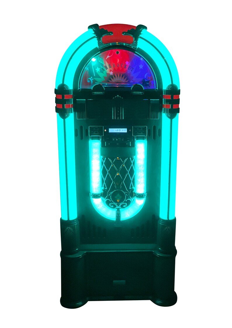 Rocket Music Center Jukebox digital Vinyl Records CD Bluetooth dark-oak ...