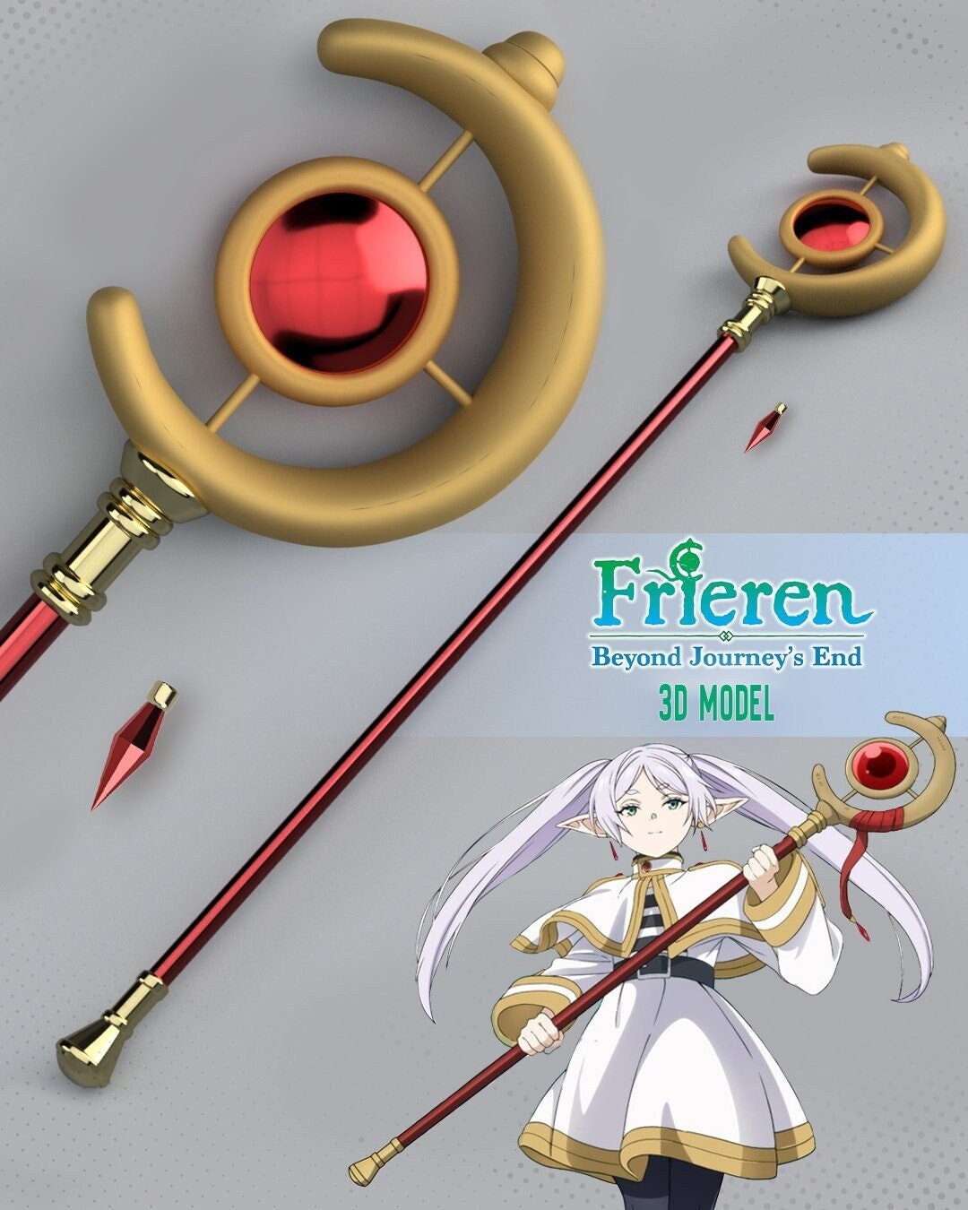 FRIEREN STAFF 3D Model Frieren: Beyond Journay's End - Cosplay - Etsy