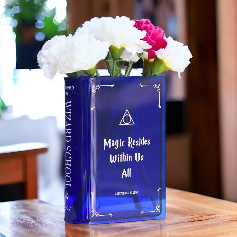 Acrylic Book Vase for Flowers Bookshelf Decor Modern Home Decor for ...