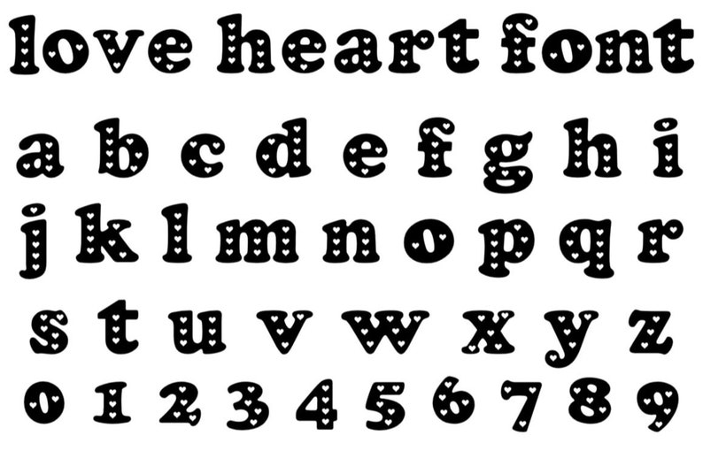 Love Heart Font Svg Romantic Alphabet Letters Cut Files for Cricut Love ...