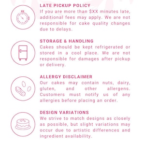Cake Order Policy Template Canva IG Story & Post Pastry Small Business ...